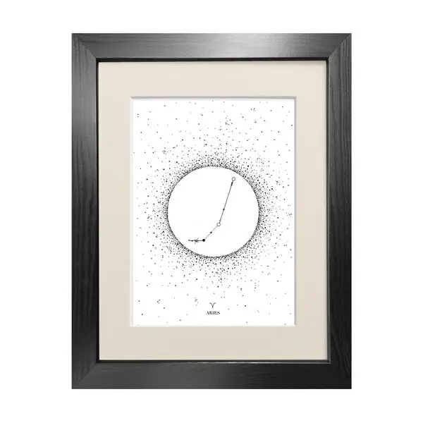 EMILY CARTER Aries Star Sign' Fine Art Print A4 - Black