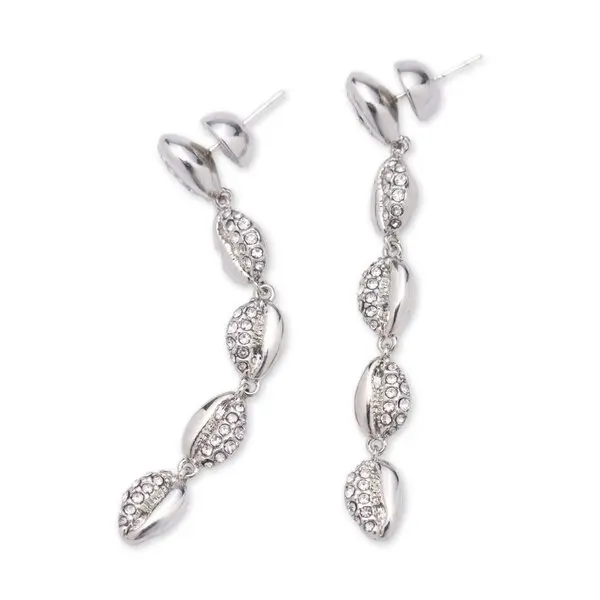CLASSICHARMS Lucia Cascade Pavé Crystals Shell Drop Earrings - Silver