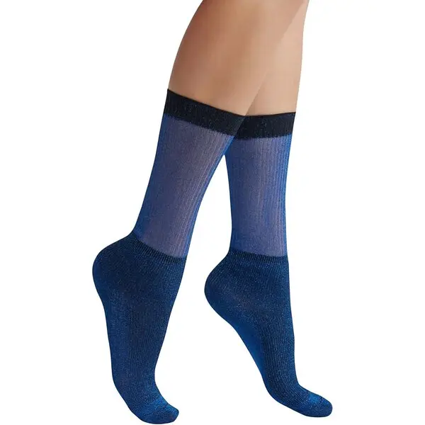 HIGH HEEL JUNGLE BY KATHRYN EISMAN Glitter Dance Socks - Blue