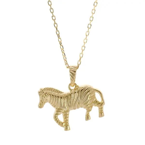 EBRU JEWELRY Balance Zebra Pendant Chain Necklace - Gold