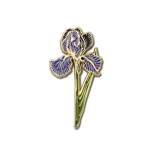 MAKE HEADS TURN Iris Enamel Pin - Purple/gold