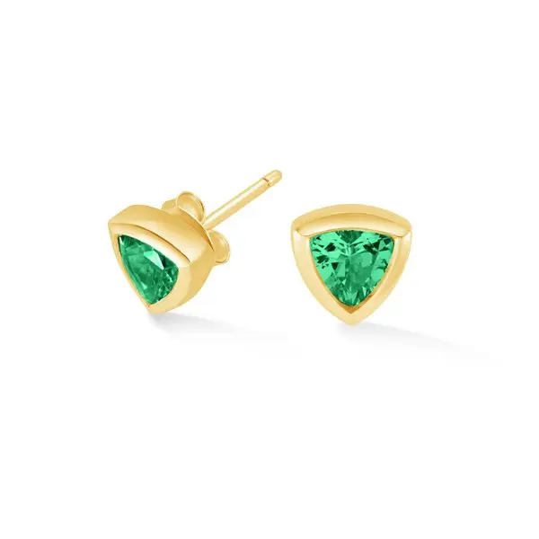 DOWER & HALL Tutti Frutti Green Garnet Stud Earrings - Gold/green
