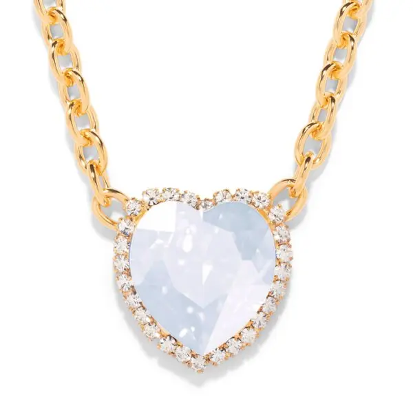 THE PINK REEF Opal Heart Necklace - White