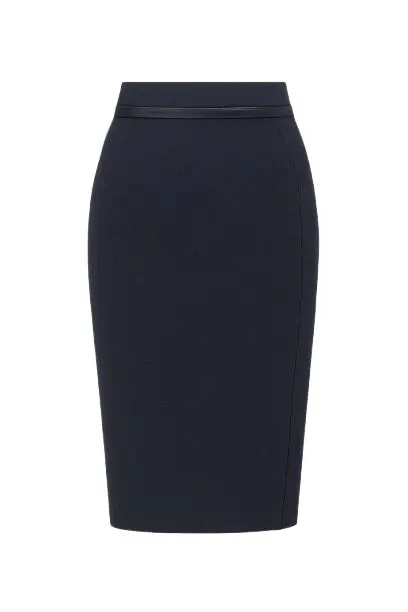 CONQUISTA Pencil Skirt With Faux Leather Detailing