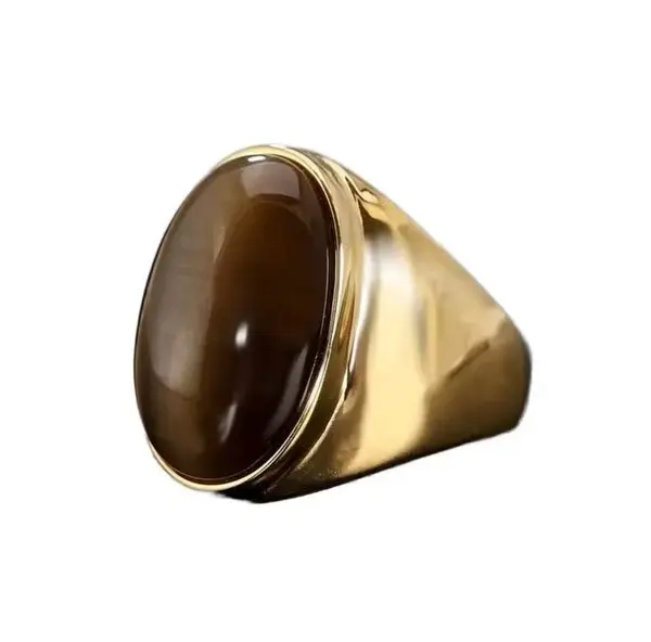 ADRIANA PAPPAS DESIGNS Oval Stone Ring - Gold
