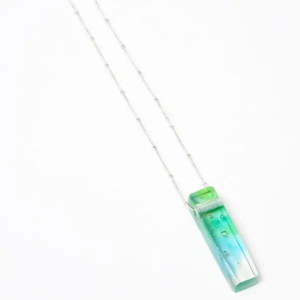 SMART GLASS JEWELRY Recycled Glass Mosaic Necklace - Gray