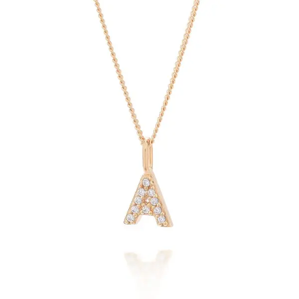 NELLOU JEWELLERY Initial Sparkle Necklace - Gold