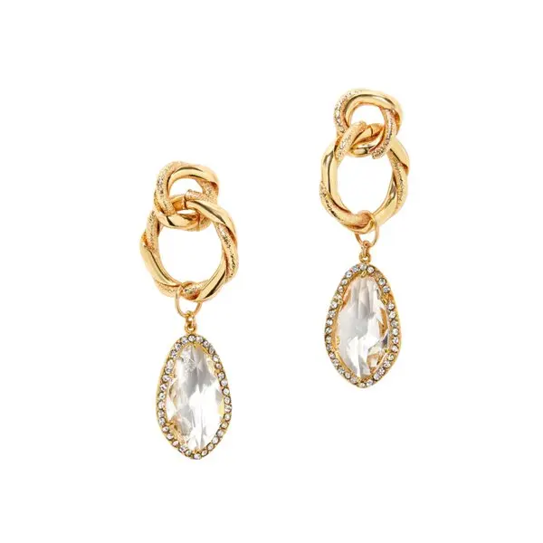 SAHARAS ESSENTIALS Grace Crystal Gemstone Earrings - Gold