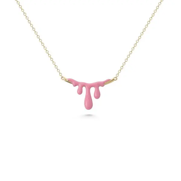 DOLCETTO DESIGNS Gelato Raspberry Necklace - Gold/yellow