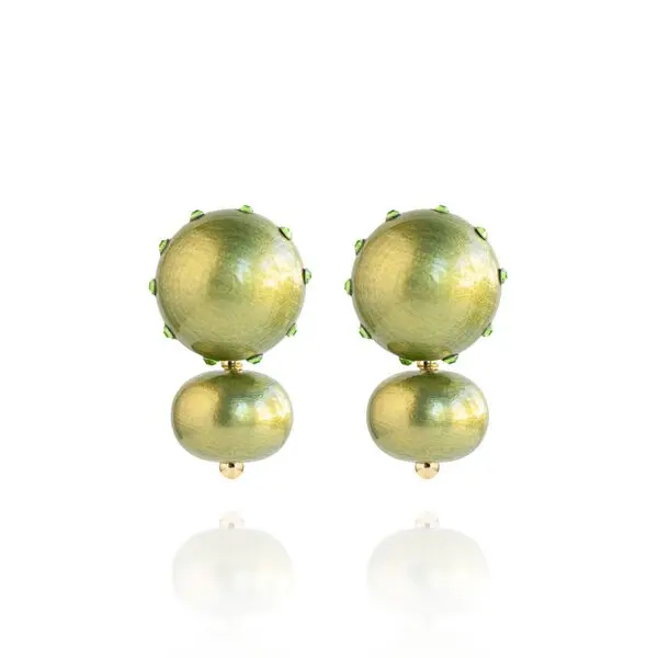 SAULE LABEL Livia Dangle Earrings - Green