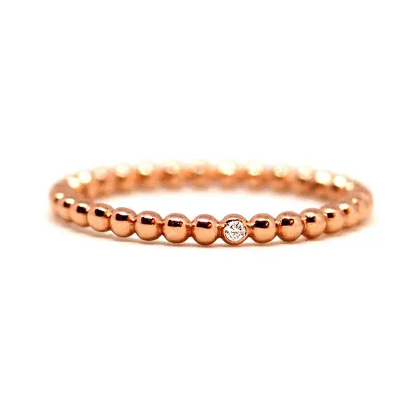 VICSTONENYC FINE JEWELRY Natural Diamond Ball Ring - Rose Gold