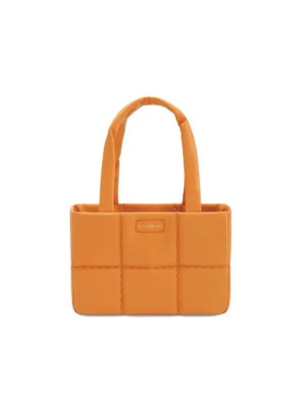 ORANGE CUBE Square Stitch Cushion Tote - Orange