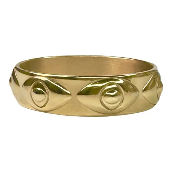 JAGGED HALO JEWELRY Athena Evil Eye Bangle - Gold