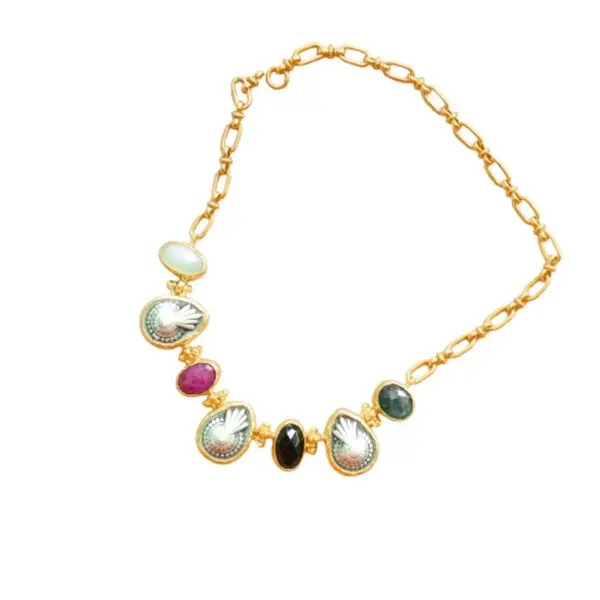 ROZ Sirin Necklace - Black/gray/red/yellow