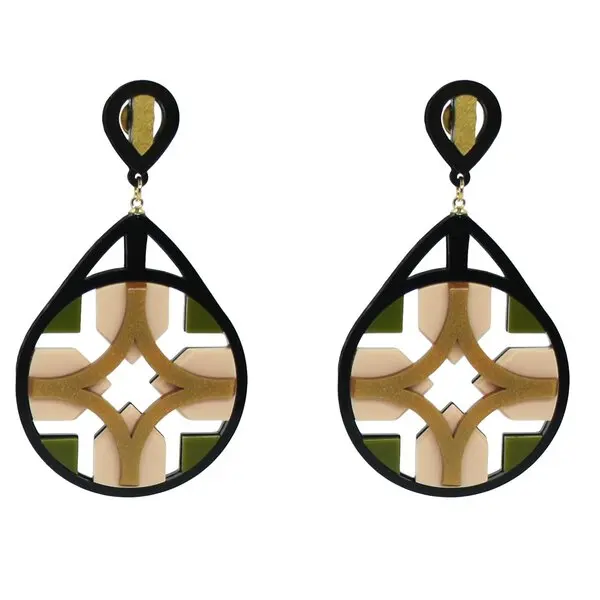 GISSA BICALHO Acrylic Dangle Earrings - Green
