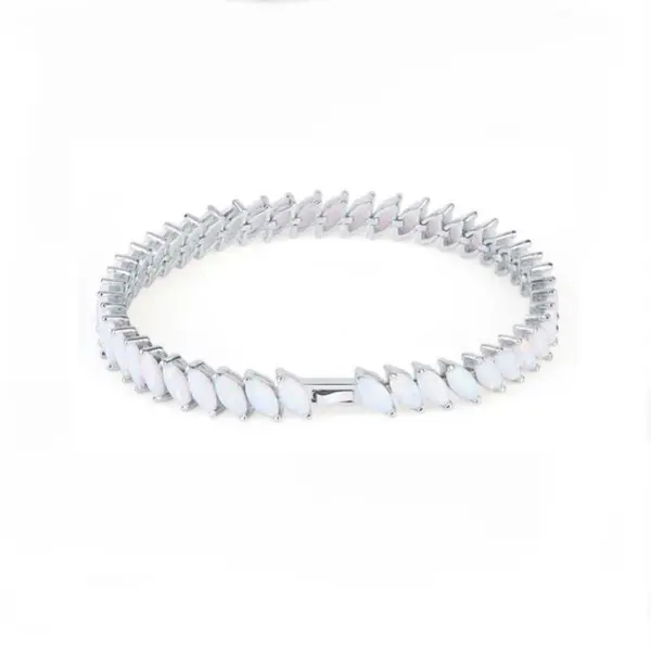 LA KAISER Sterling Opal Tennis Bracelet - Silver