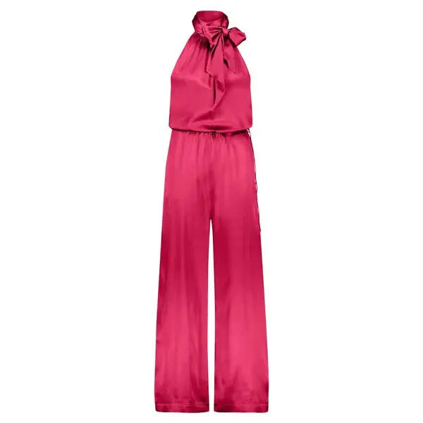 MONIQUE SINGH Sleeveless Satin Jumpsuit - Pink