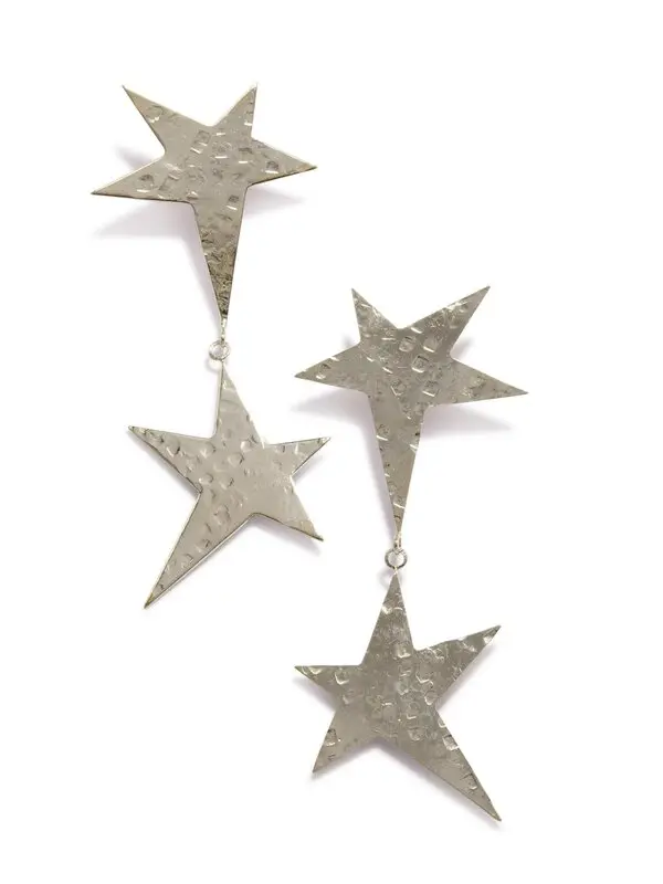 JAREDJAMIN Plated Shooting Star Clip On Dangle Earrings - Silver