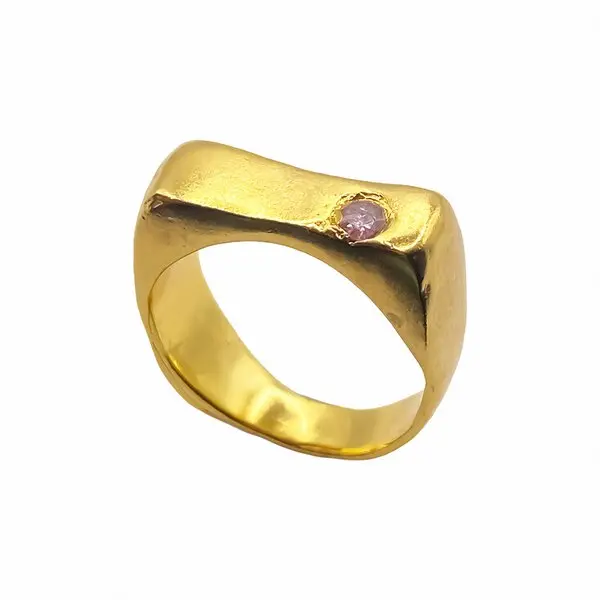 MOCA JEWELLERY Grace Bow Gem Ring - Pink/gold