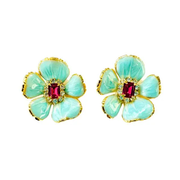 THE PINK REEF Sea Floral Earrings - Blue