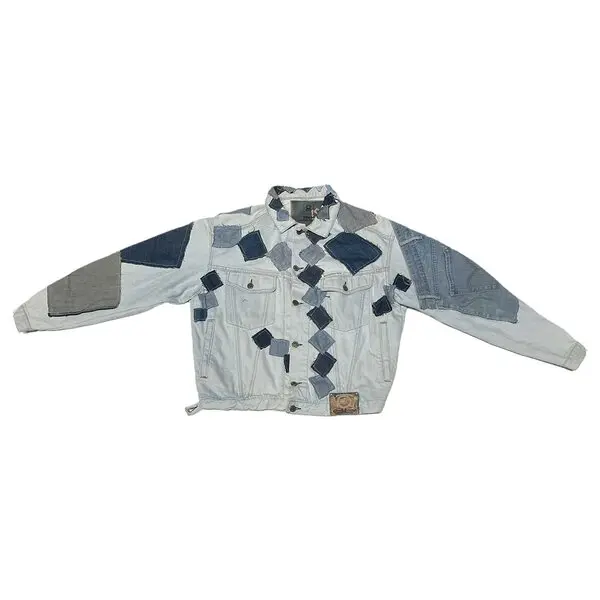 ZASTASTUDIO Frayed Fusion Denim Jacket - White/blue