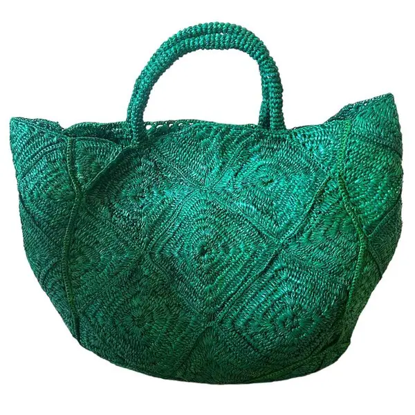 ZANATANY CONCEPTS Nico Raffia Tote Bag - Green