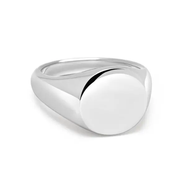 NIALAYA JEWELRY Circular Signet Ring - Silver