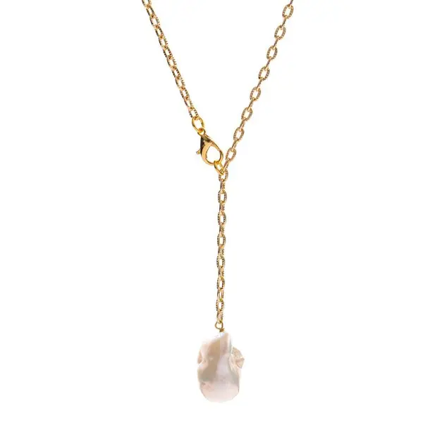 EBRU JEWELRY Eternal Balance Adjustable Pearl Necklace - Gold/white