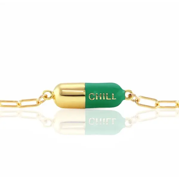 Kris Nations Gold Filled And Enamel Bracelet - Gold/green