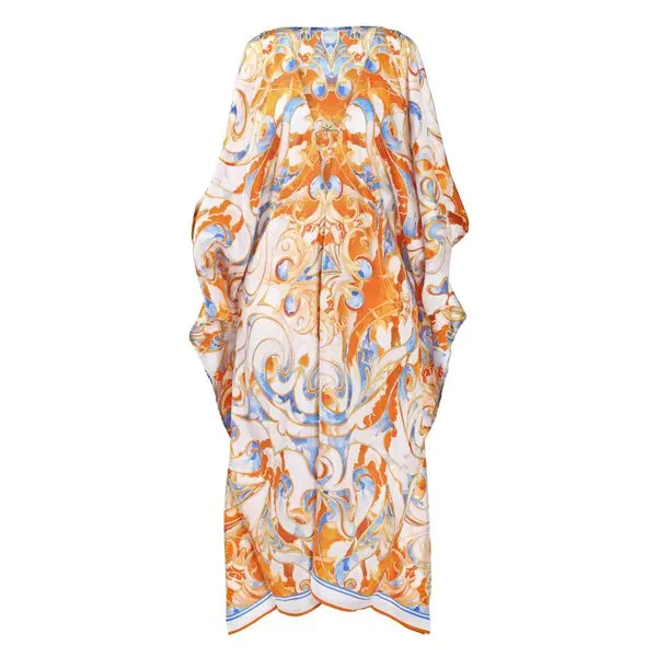 KARGEDE Printed Silk Kaftan Dress