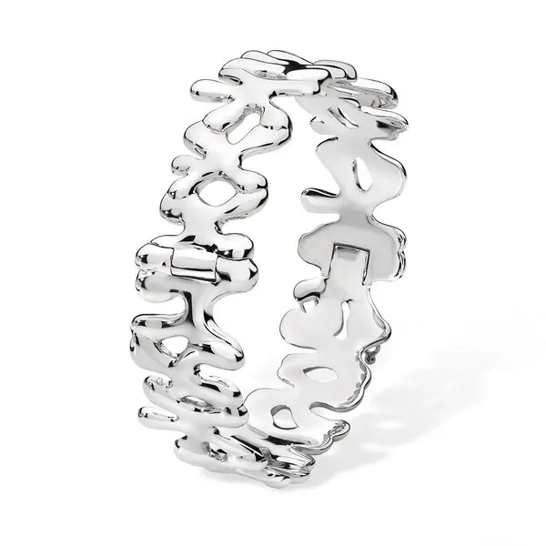 LUCY QUARTERMAINE Continual Splash Hinge Bangle - Silver