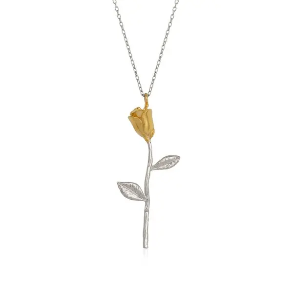 SPERO LONDON Rose Sterling Silver Necklace - Gold/silver