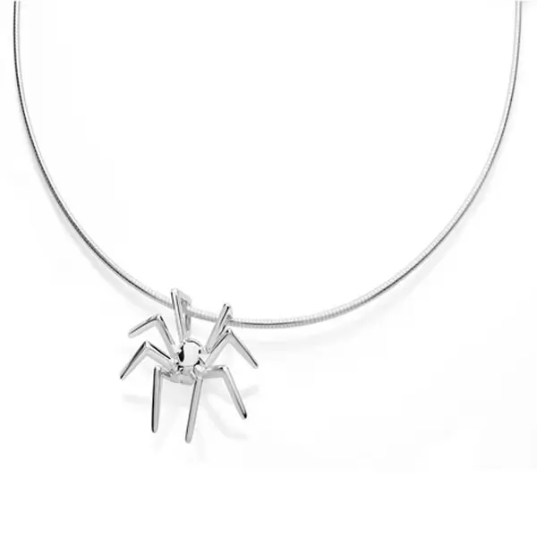 LUCY QUARTERMAINE Spider Pendant Necklace - Silver