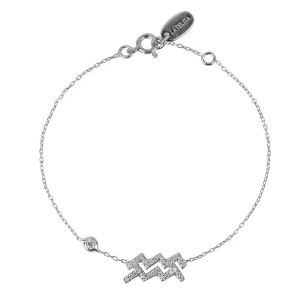 LATELITA Zodiac Horoscope Star Sign Aquarius Bracelet - Silver