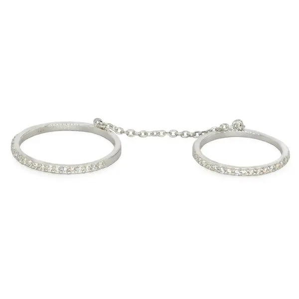 KAMARIA Double Chain Ring - Silver
