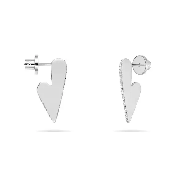 MEULIEN Keen Heart Vermeil Earrings - Silver