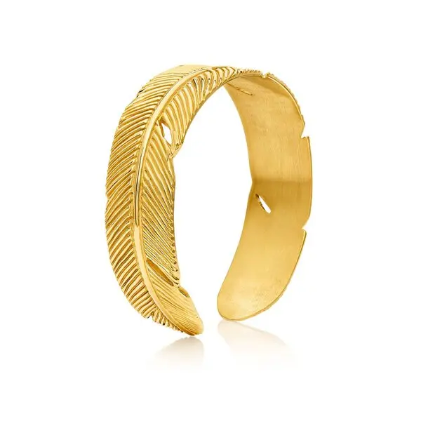 SOPHIE SIMONE DESIGNS 22k Plated Feather Cuff Bracelet - Gold