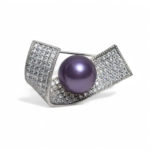 NINEMOO Violet Orbit Brooch - Silver