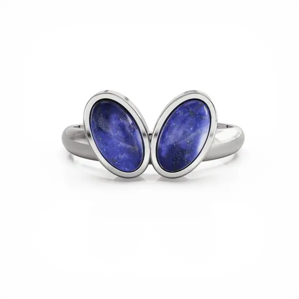 LINDA FIORE Sterling Silver Ring With Lapis Lazuli - Blue/silver