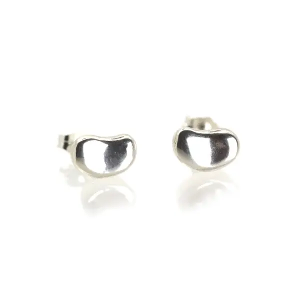 VICSTONENYC FINE JEWELRY Sterling Bean Stud Earrings - Silver