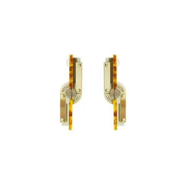 GISSA BICALHO Acrylic Rhinestone Dangle Earrings - Beige