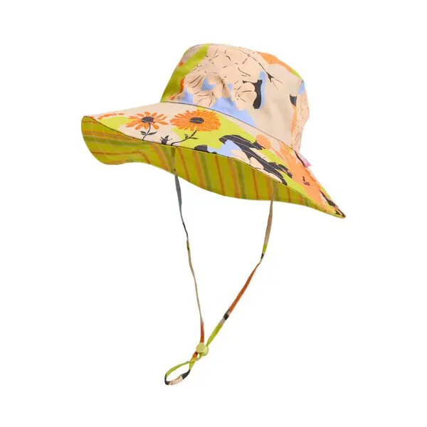 LOST PATTERN Frida's Garden Cotton Sun Hat - Orange