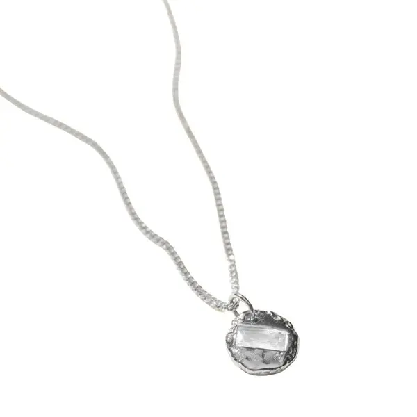 MURU Mini April Birthstone Necklace - Silver