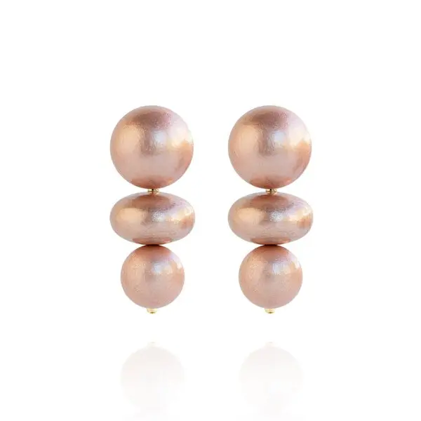 SAULE LABEL Nola Statement Earrings - Rose Gold