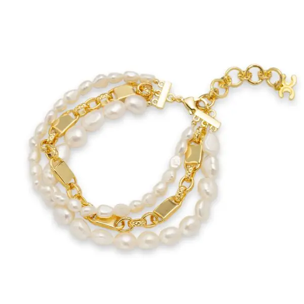 CLASSICHARMS Mia Layered Pearl Bracelet - Gold