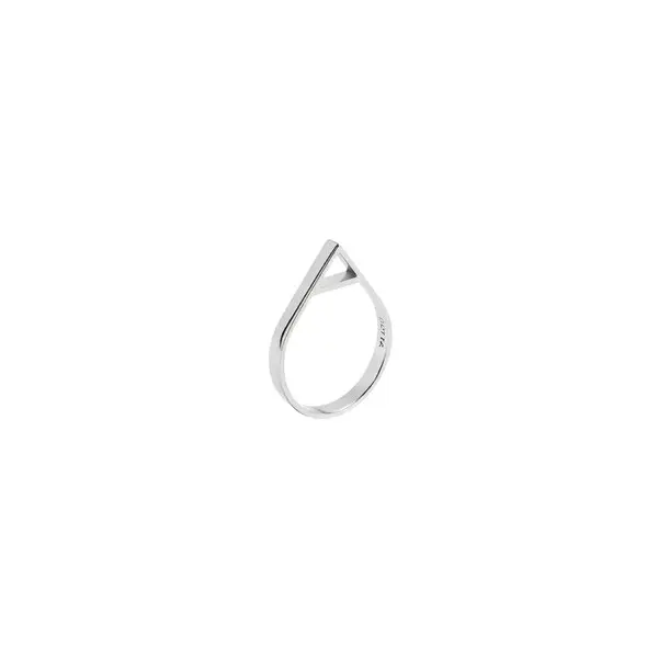 GUTTA DESIGN Rhodium Plated Triangle Ring - Silver