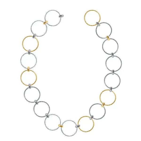 LUCY QUARTERMAINE Multi Finish Hula Necklace - Gold/silver