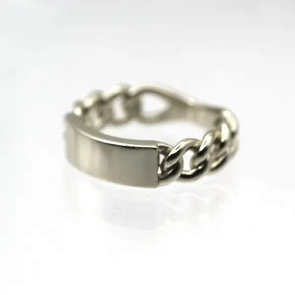VICSTONENYC FINE JEWELRY Chain Signet Ring - Silver