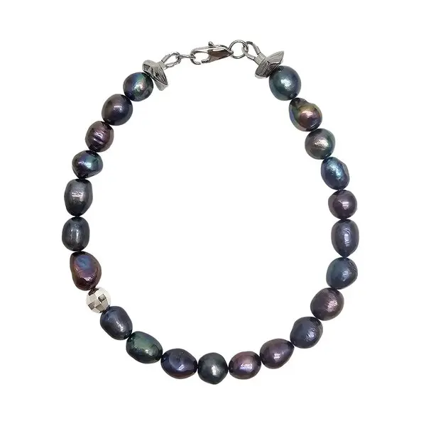 FARRA Freshwater Pearls Bracelet - Black/purple