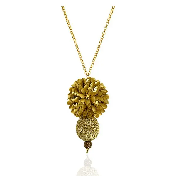 PINAR OZEVLAT Dahlia Bon Bon Lariat - Gold